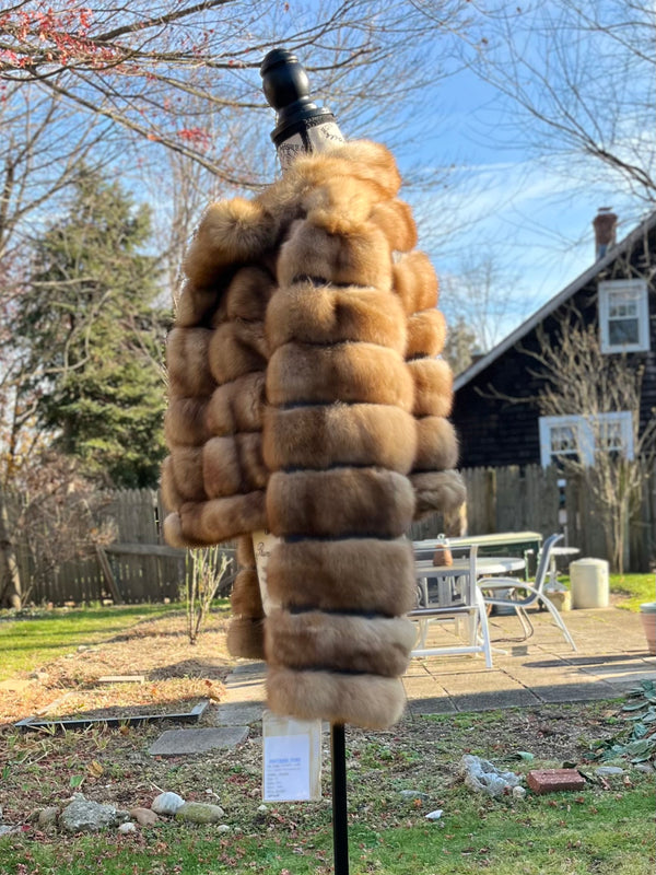 CANADIAN SABLE CROP JACKET / HORIZONTAL CUT - Dimitrios Furs
