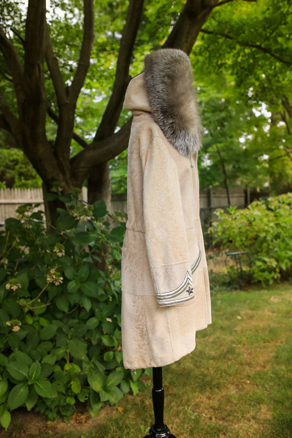 Astrakhan Lamb & Fox Trim Hood & Decals - Dimitrios Furs