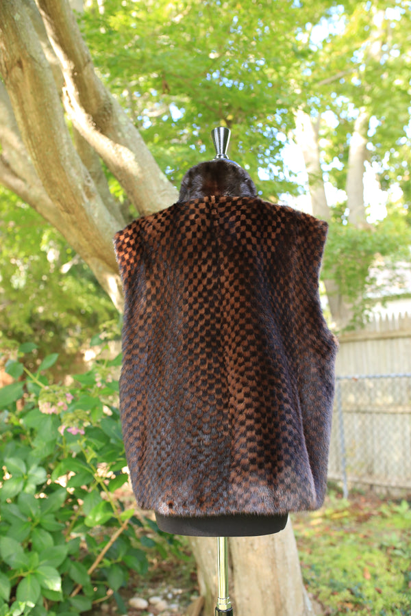 Lunaraine & Ranch Checker Design Vest - Reversible - Dimitrios Furs