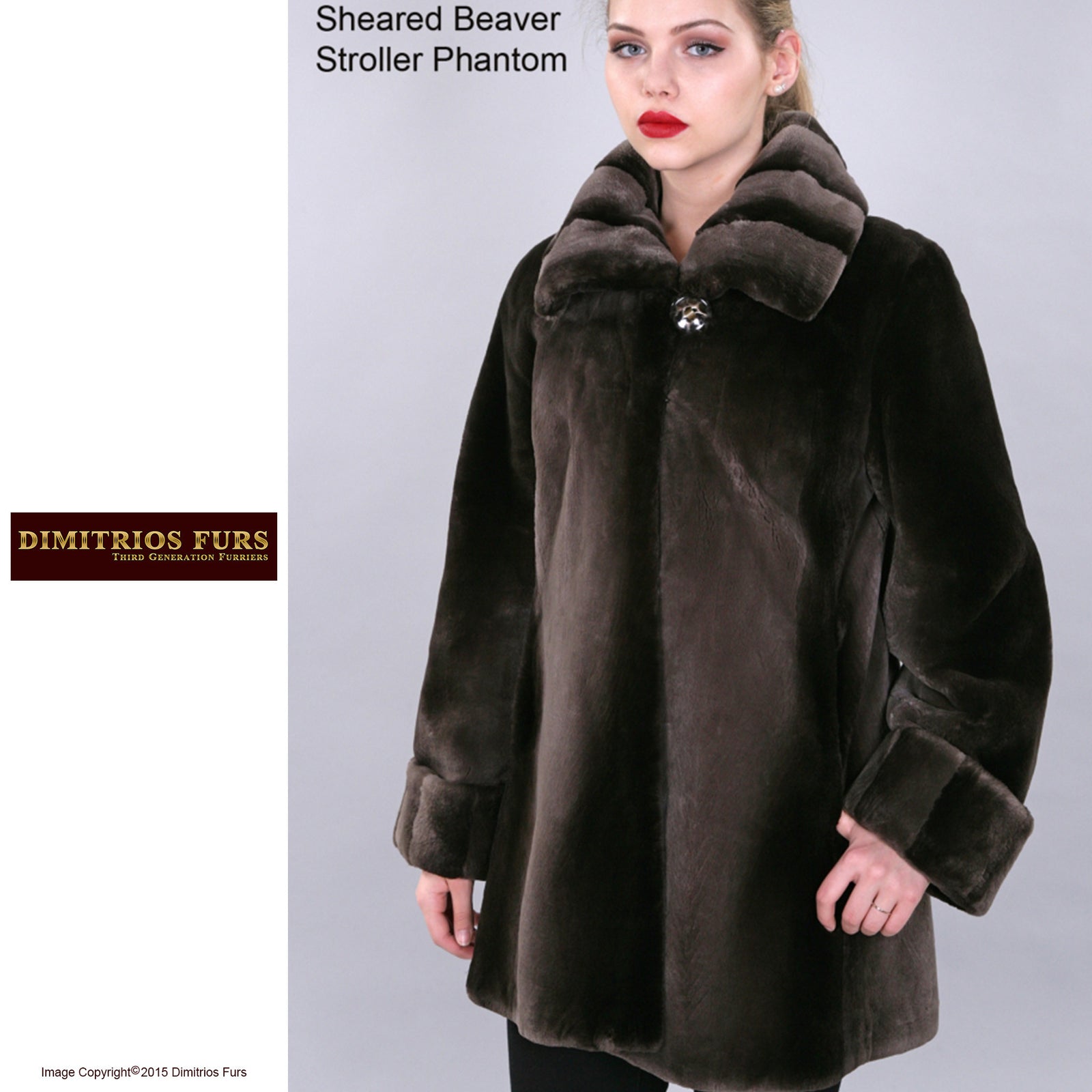 Fox Trimmed Sheared Beaver Vest Charcoal Frost - Dimitrios Furs